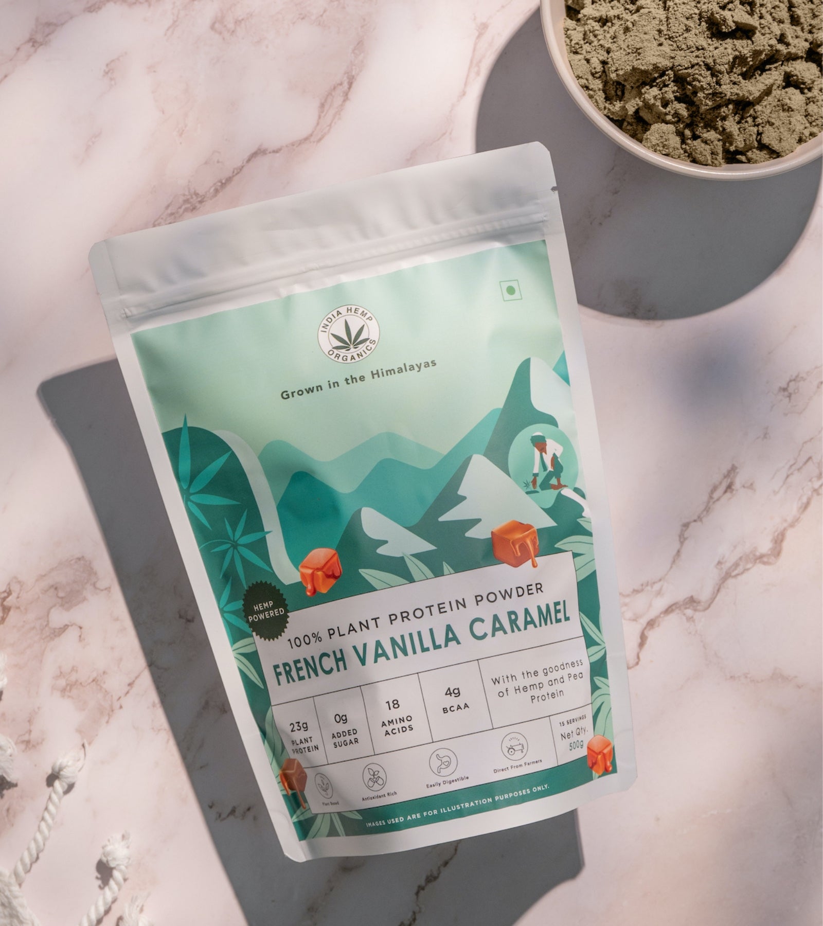 Hemp Protein - French Vanilla Caramel – India Hemp Organics